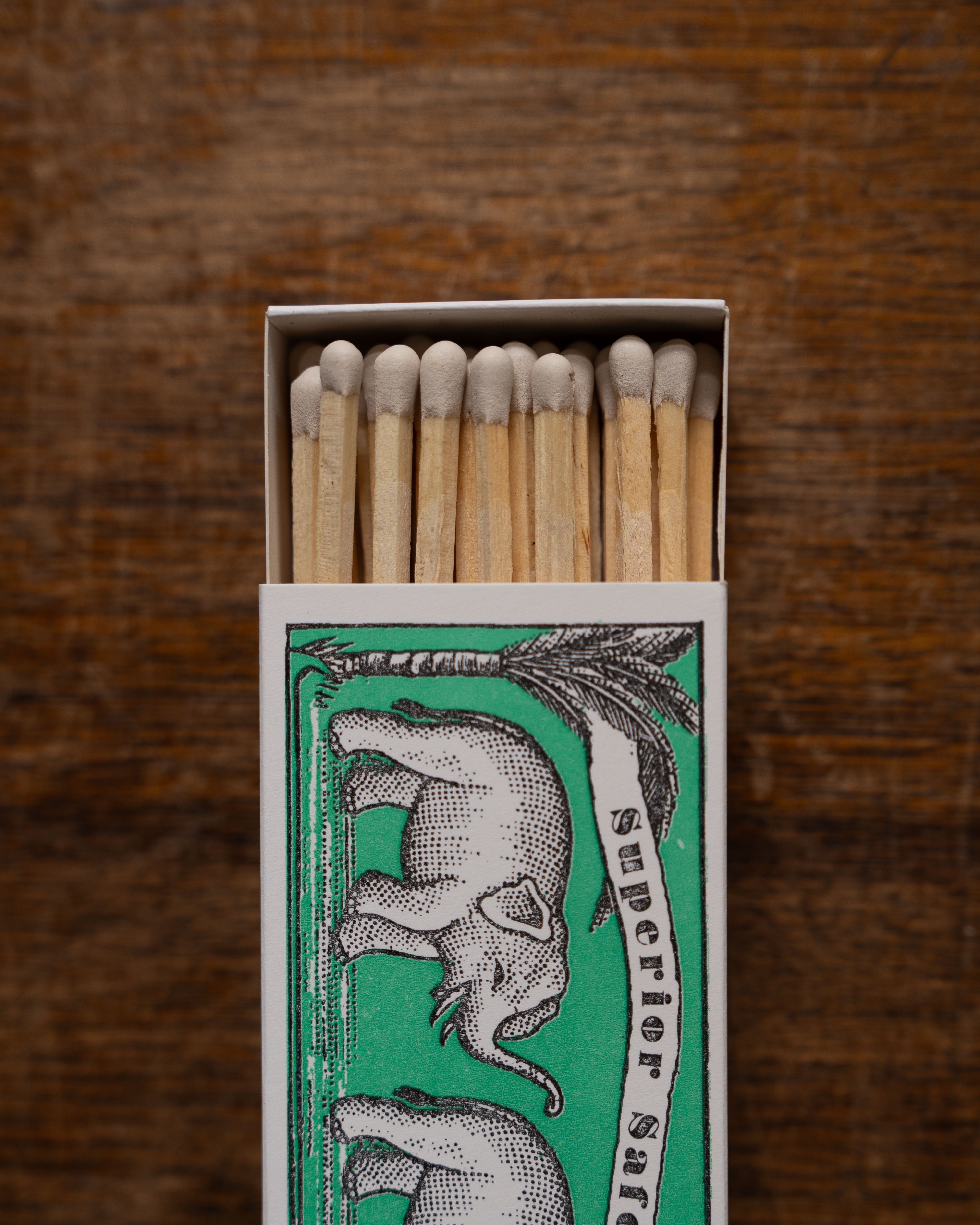 Archivist Green Elephant Long Matches In Long Matchbox – The Hub ...