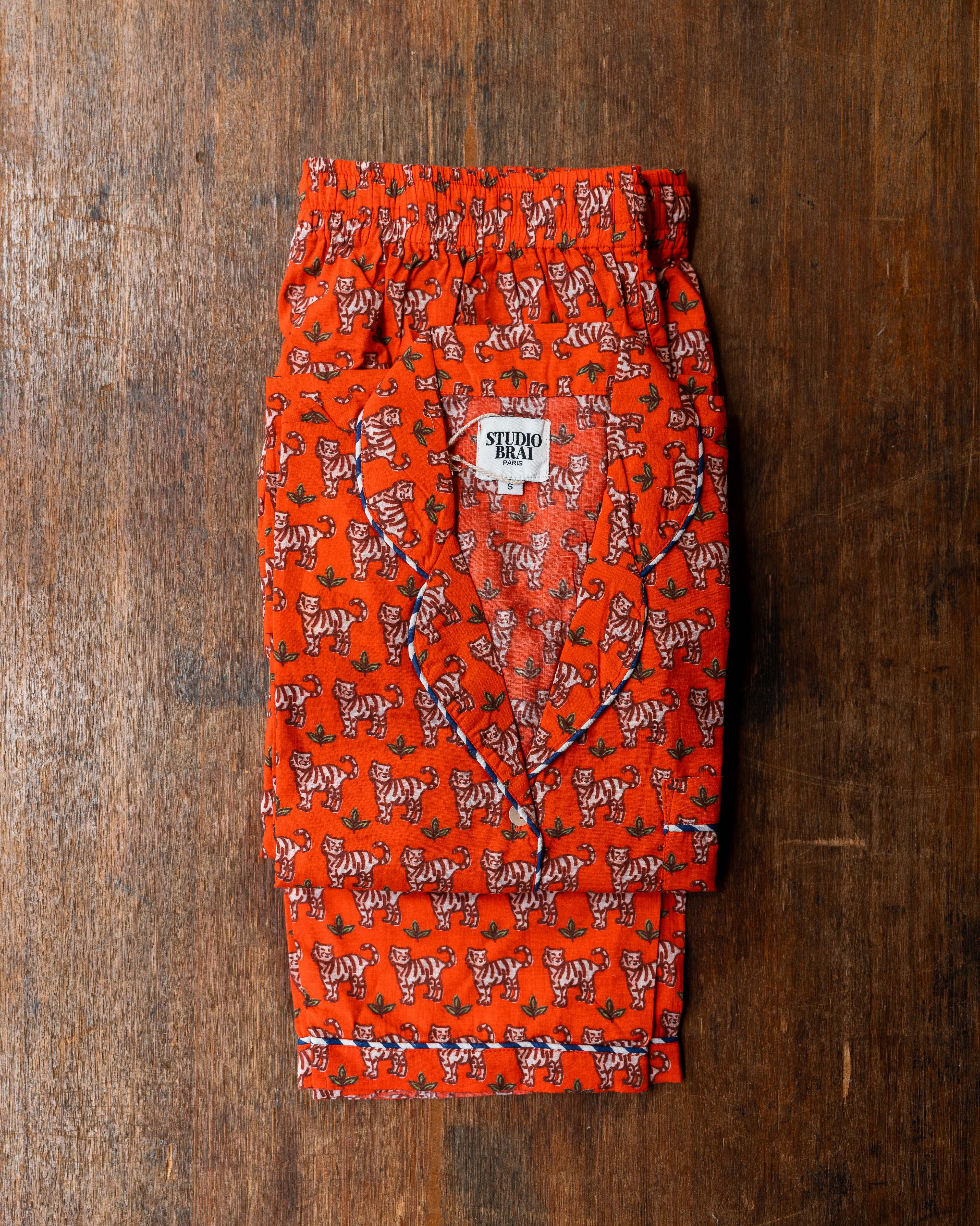 Studio Brai Mens Jon Pyjamas Red Tiger – The Hub General Store