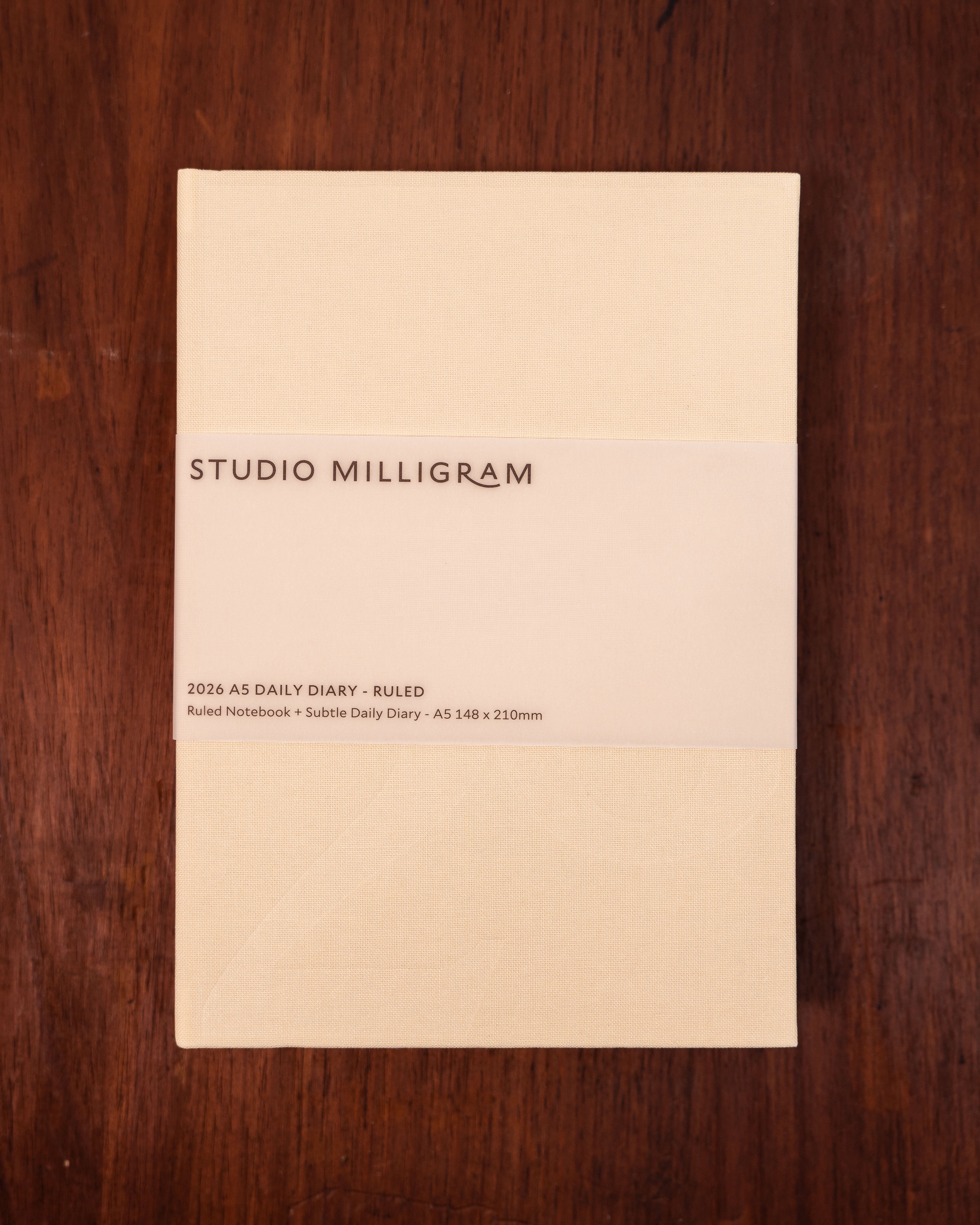Studio Milligram 2026 Daily Diary Ruled A5 Butter – The Hub General Store